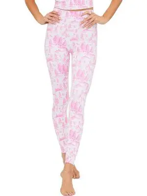 Beach Riot Piper Print Leggings Powder Pink