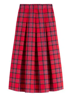 Boden Verity Tartan Midi Skirt - Red Navy/purple Brand Check