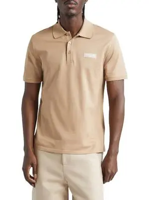 Givenchy Regular Fit Logo Patch Cotton Piqué Polo - Beige