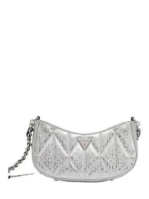 Guess Aldina Quilted Shoulder Bag - Silver