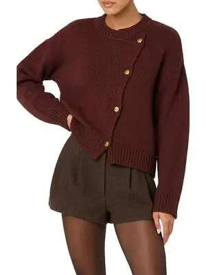 Astr The Label Jackeline Scarf Cardigan - Wine