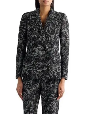 Dries Van Noten Beaura Abstract Swirl Jacquard Double-breasted Blazer - Black