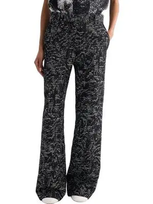 Dries Van Noten Paxy Abstract Swirl Jacquard Straight-leg Pants - Black