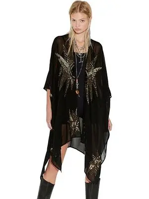 Free People Starry Night Embellished Duster - Black