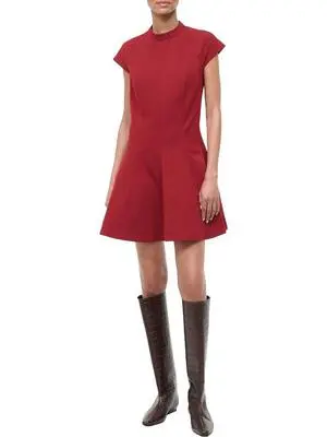 Staud Ellie Drop Waist Dress - Pomegranate