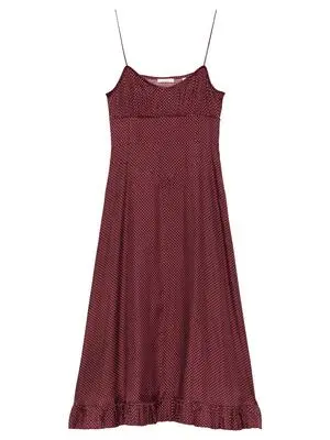 DÔEN Rosaria Polka Dot Midi Dress - Burgundy Colette Dot