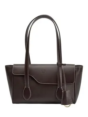 ATP ATELIER Eira Shoulder Bag - Walnut,contrast Stitch