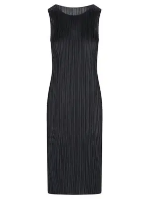 PLEATS PLEASE Pleated Midi Dress Black