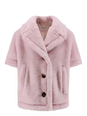 Max Mara Alpaca And Virgin Wool Fur Cape - Pink