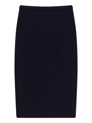 Max Mara Stretch Virgin Wool Skirt - Black