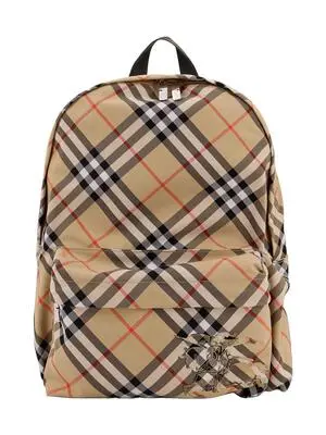 Burberry Check Pattern Backpack - Beige