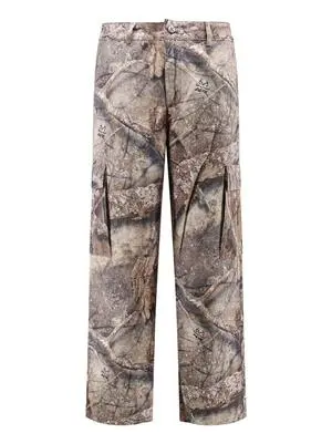 REPRESENT Cargo Trousers With Camouflage Print - Brown
