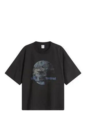 WON HUNDRED Houston Globe T-shirt - Washed Black