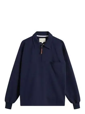CAFÉ MOUNTAIN Quarter Zip Heavy Sweatshirt - Navy