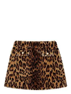 Maje Leopard-print Faux-fur Mini Skirt - Big Leopard Print