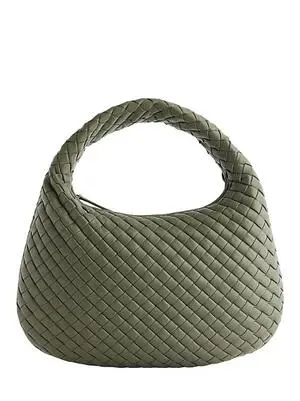 Bottega Veneta Veneta Small Leather Hobo Bag - Pickle-silver