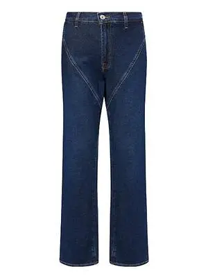 7 For All Mankind Stovepipe Straight-leg Denim Jeans - Bluecrest Seam Detail