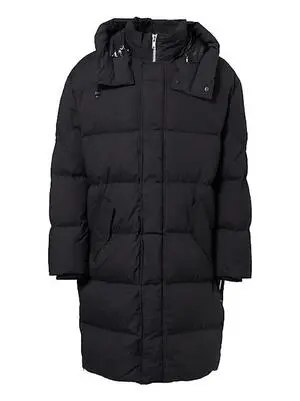 Moose Knuckles Long Hooded Down Jacket - Black