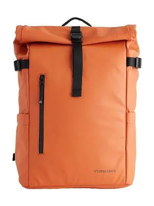 STUBBLE & CO Roll Top Woven Backpack - Rust