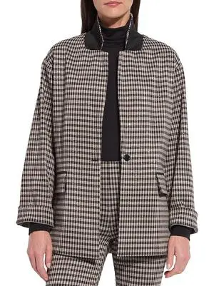 Lyssé Metallic Checked Blazer - Silver Foil Check