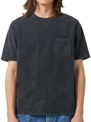 CORRIDOR Garment Dyed Short Sleeve Pocket Tee Black