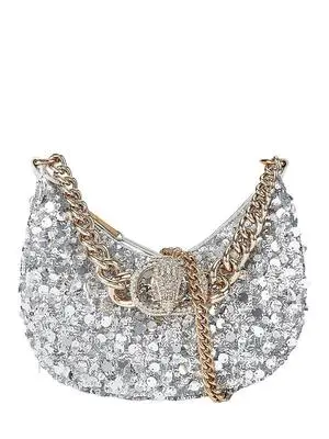 Kurt Geiger Chelsea Small Sequined Hobo Bag - Silver