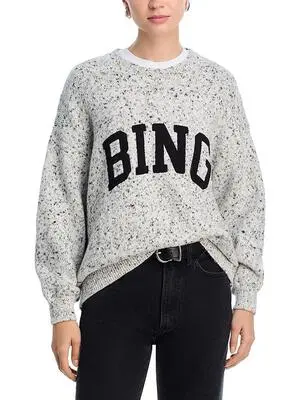 ANINE BING Sydney Crewneck Sweater - White/black