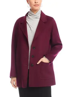Karen Kane Oversized Brushed Blazer - Eggplant