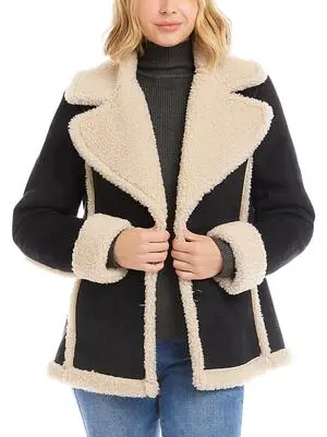 Karen Kane Faux Shearling Jacket - Black