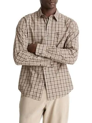 Vince Great Falls Plaid Classic Fit Button Down Shirt - River Sand/mission