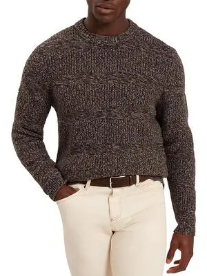 Ted Baker London Morven Twist Stitch Crewneck Sweater - Dark Brown