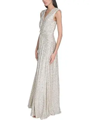 Eliza J Twist Waist Gown - Silver
