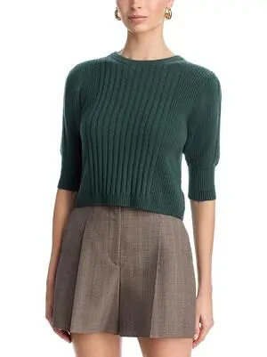 Paige Kato Cashmere Crewneck Sweater - Fern Green