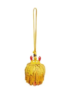 Zimmermann Crab Fringe Leather Bag Charm - Yellow