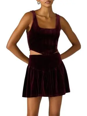 Steve Madden Aryanna Velvet Tank - Velvet Wine