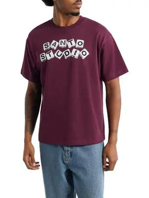 SANTO STUDIO Dice Graphic T-shirt - Merlot