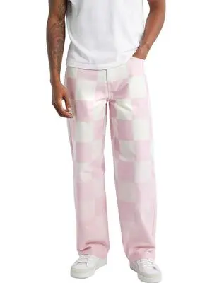 SANTO STUDIO Checkerboard Cotton Twill Pants - Gratitude Pink