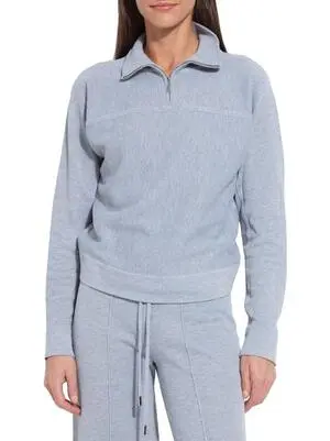 Lyssé Viola Knit Half Zip Lounge Sweatshirt - Grey Melange