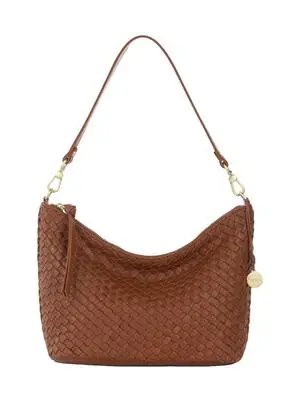 THE SAK Juniper Small Hobo Leather Bag - Woven Cognac