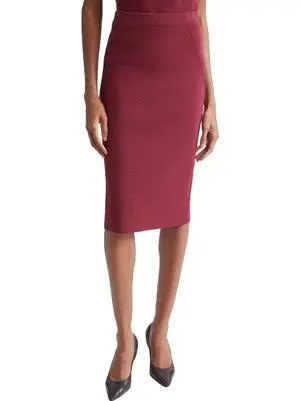 St. John Nina Knit Pencil Skirt - Bordeaux
