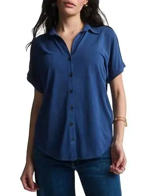 MAVI Button-up Shirt Short Sleeve - Medieval Blue