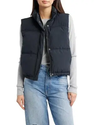 THREAD & SUPPLY Quilted Puffer Vest - Matte Black