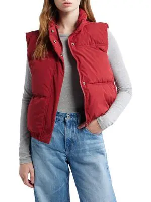 THREAD & SUPPLY Quilted Puffer Vest - Sun Dried Tomato