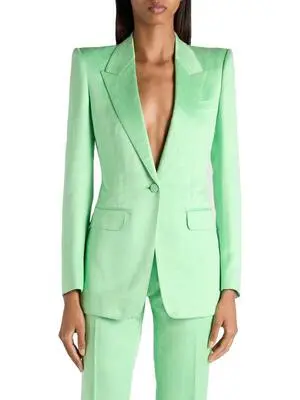TOM FORD Duchesse Satin Blazer - Summer Green