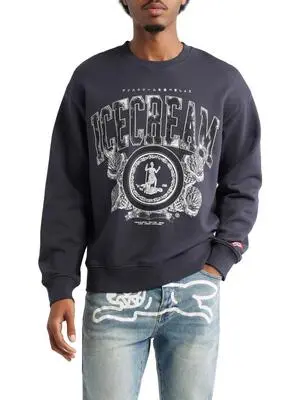 ICECREAM College Graphic Sweatshirt - Charcoal