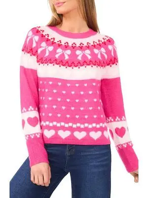 CECE DUPRAZ Heart Bow Fair Isle Sweater - Paradox
