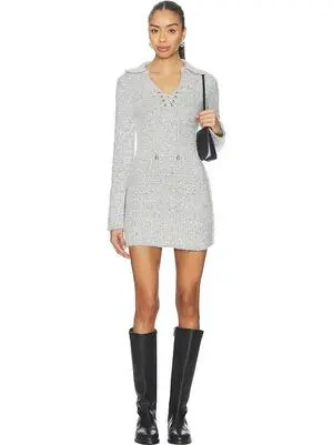 Free People Milena Mini Dress - Grey Heather Combo