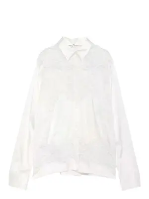 Ermanno Scervino Lace-panel Satin Blouse - White
