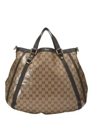 Gucci Original Gg Crystal Abbey Convertible Hobo - Brown
