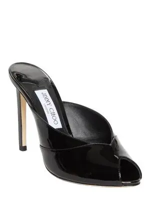 JIMMY CHOO Brigitte Peep-toe Mules - Black